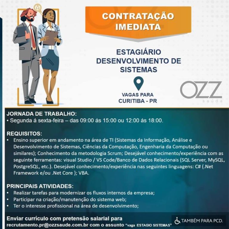 Estágio Análise e Desenvolvimento de Sistemas (12/03) - Central de Carreiras UniOpet