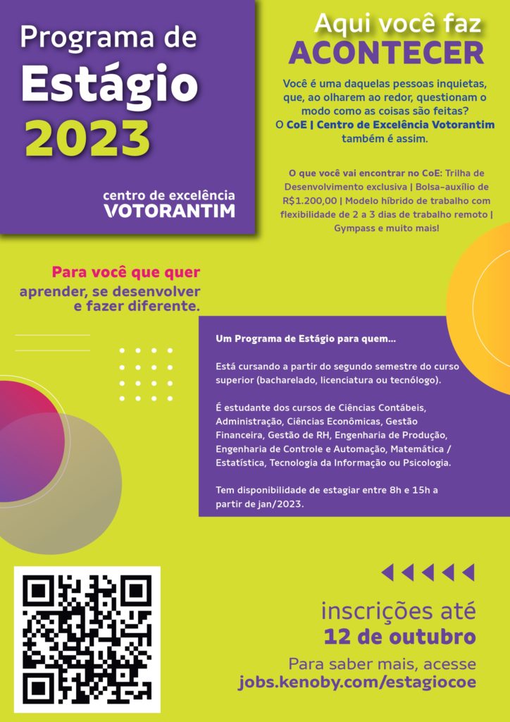 Programa de Estágio 2023 I Votorantim (13/09/22) - Central de Carreiras ...