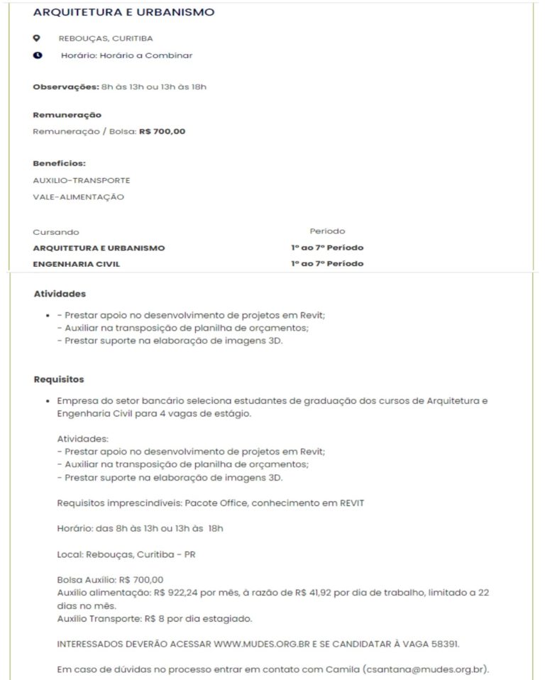 Estágio Arquitetura e Engenharia Civil (03/10/22) - Central de Carreiras UniOpet