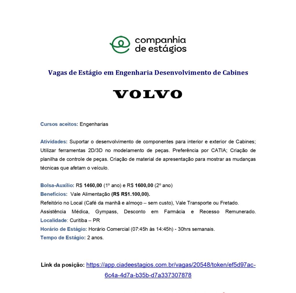 Estágio Desenvolvimento de Cabines (27/10/22) - Central de Carreiras UniOpet