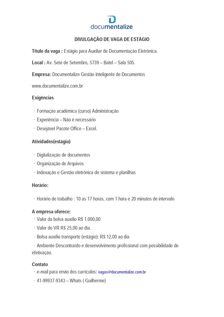 Estágio Administrativo (28/06/23) - Central de Carreiras UniOpet